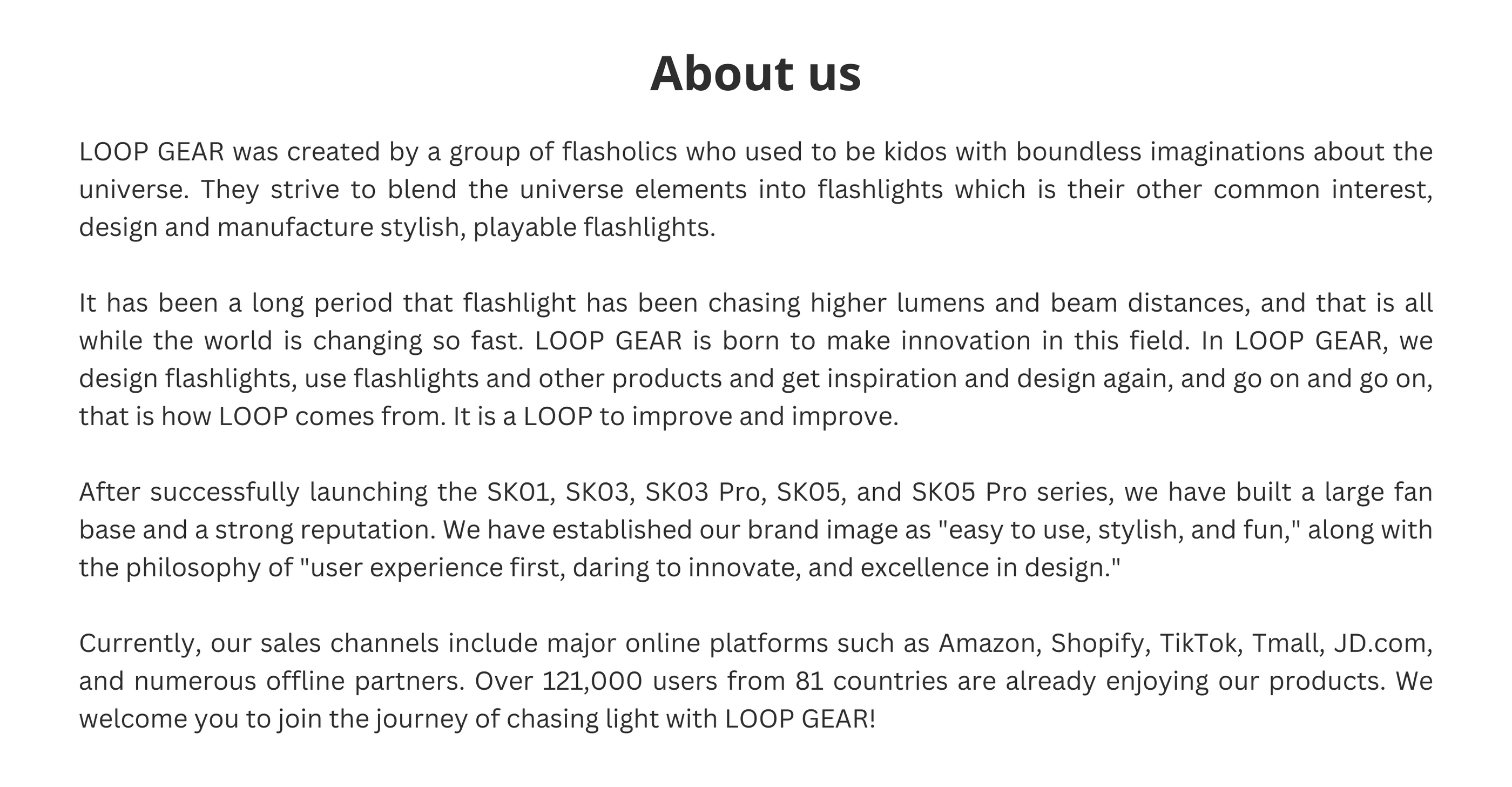 About Us – LOOPGEAR