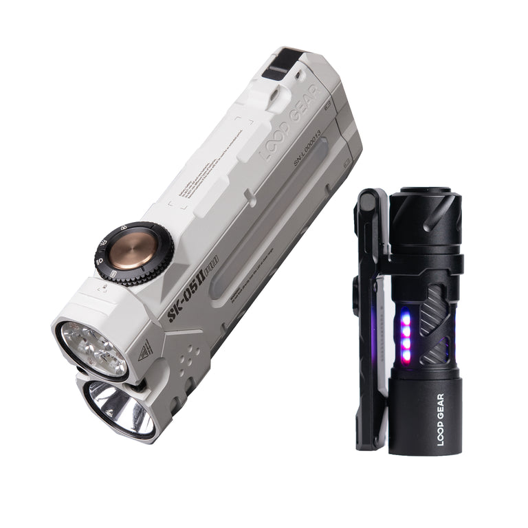 LOOP GEAR SK05 Pro 2 Black/Mao White Flat LED Flashlight – LOOPGEAR